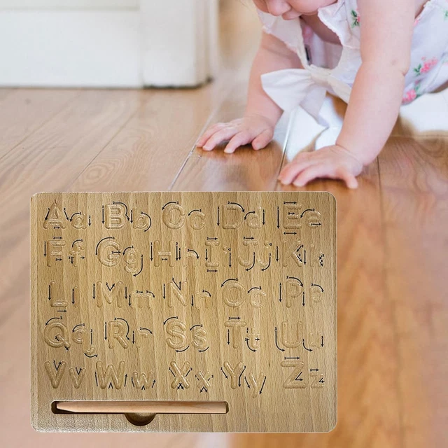 ALPHABET TRACING BOARD Wooden Handwriting Shapes for Classroom Home ...
