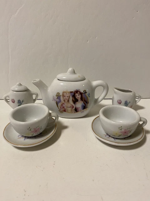 BARBIE PRINCESS AND the Pauper 7 Piece Tea Set COMPLETE - Mattel ...