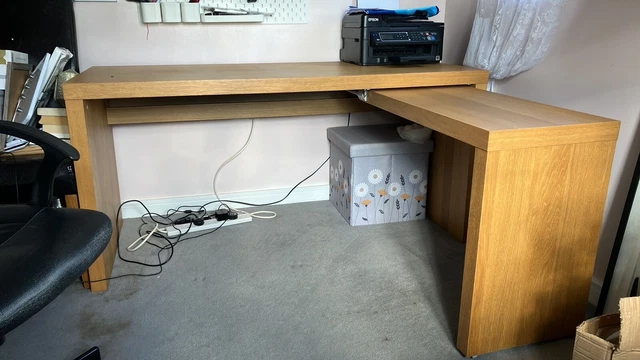 IKEA MALM DESK with Pull out Panel - White ( W= 151cm, H=73cm, D=65cm ...