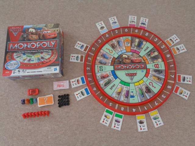 MONOPOLY DISNEY CARS 2 Lightning McQueen Racetrack Edition 2011 £8.00 ...