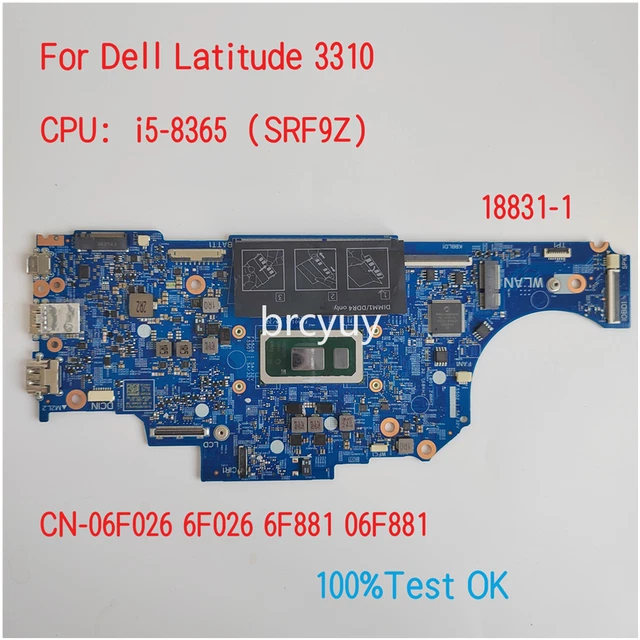 18831-1 FOR DELL Latitude 3310 Motherboard W/ CPU i5-8365 SRF9Z CN ...