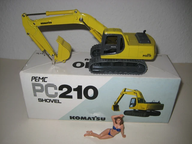 KOMATSU PC 210 Bagger Tieflöffel Raupen Shinsei Goods Wave 1:50 Ovp EUR ...