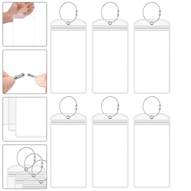 6 PCS LUGGAGE Hanging Name Tag Id Tags Reusable Labels for Suitcases ...