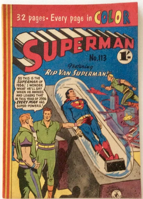 SUPERMAN # 113 AUSTRALIAN GOLDEN AGE COLOR COMIC HIGH GRADE NEAR MINT ...