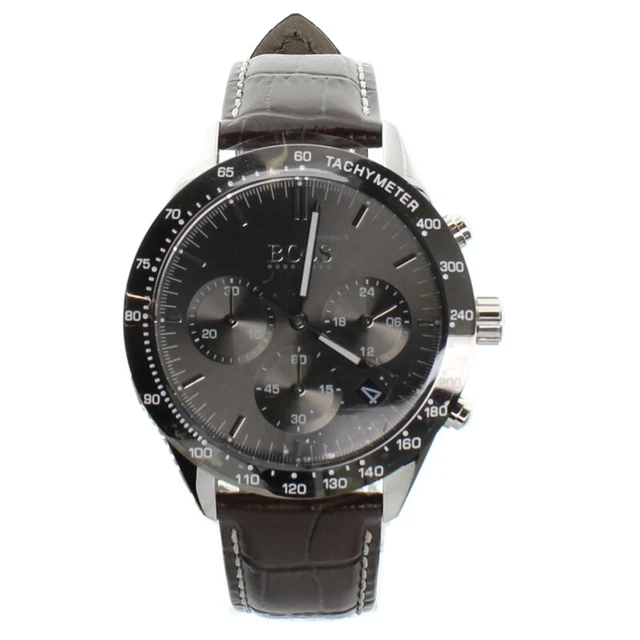 HUGO BOSS MENS Watch Chronograph Brown Leather Strap Talent 1513598 £ ...