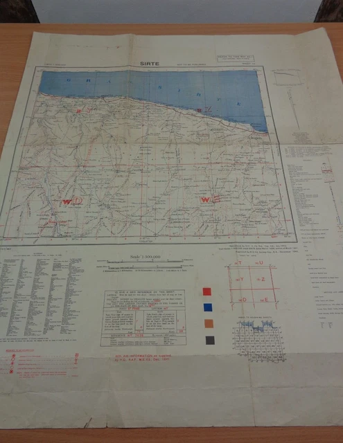 WW2 BRITISH MAP "SIRTE" (LIBYA) - "NOT TO BE PUBLISHED" WESTERN DESERT ...