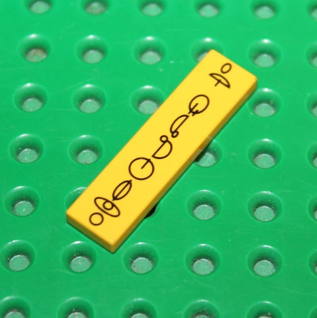 LEGO STAR WARS Tile 1x4 with Black Naboo Symbols Pattern ref 2431px3 ...