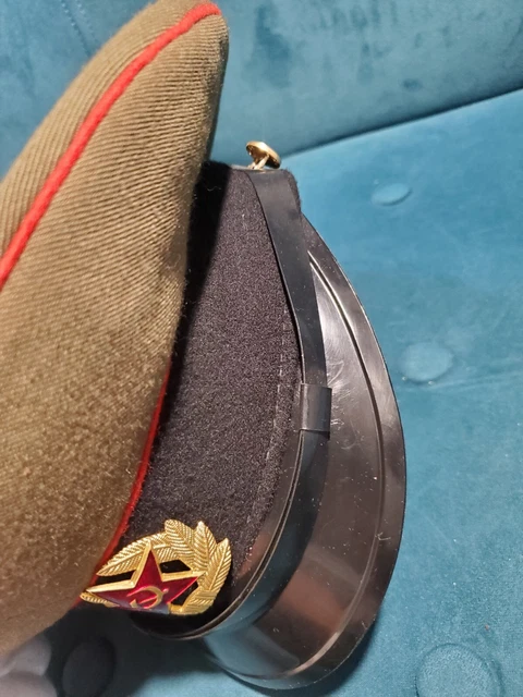 1980S USSR RUSSIAN Soviet Army Conscript Visor Cap Vtg Military Hat ...