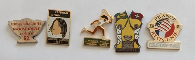 PIN’S PINS RARE Lot Stars du TENNIS, Coupe Davis , Yannick Noah EUR 2 ...
