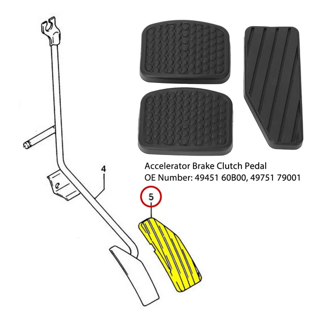 49451 60B00 PÉDALE 'embrayage De Frein 'accélérateur En Caoutchouc EUR ...