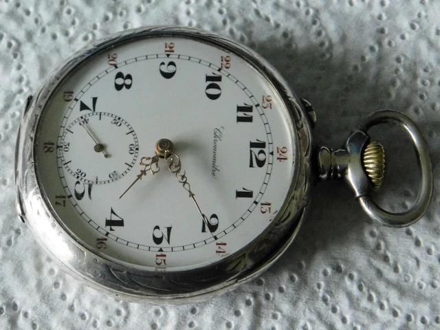 MONTRE GOUSSET CHRONOMÈTRE ULTRA argent a ancre +-1910 révisé fonctionne EUR 189,00 - PicClick FR