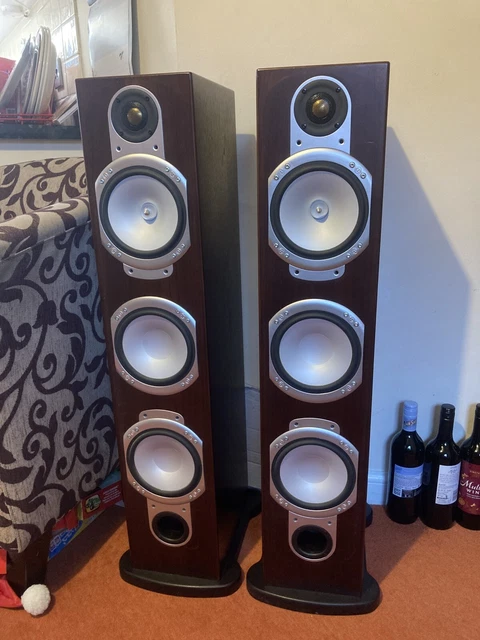 MONITOR AUDIO SILVER RS8 Floorstanding Speakers- Dark Wood- Pair £400. ...