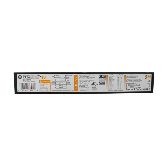 GE 74461 GE332MV-H Ballast Fluorescent, 3 Lampes, T8 F32T8, 32W, 120 ...
