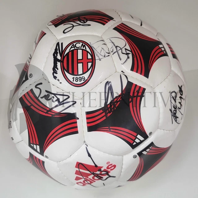 AC MILAN PALLONE cuoio AUTOGRAFATO giocatori inizio '2000 TANGO FIFA ...