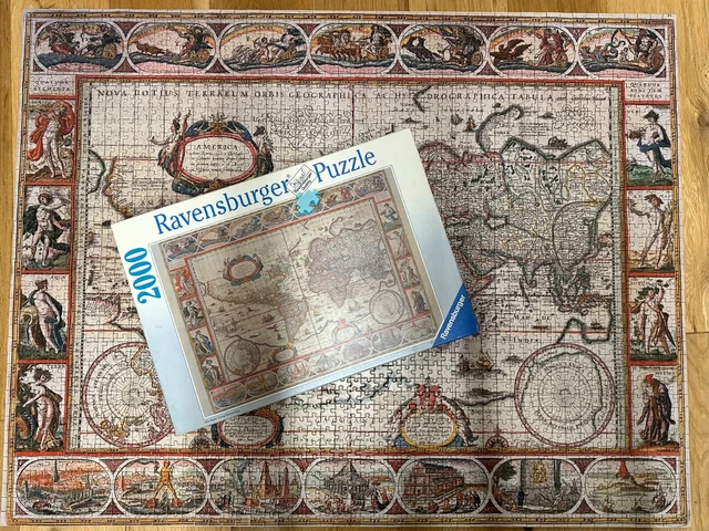 RETRO RAVENSBURGER MAP Of The World From 1650 2000 Piece Jigsaw 16633 ...