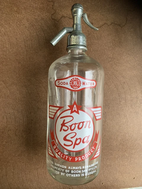 VINTAGE BOON SPA PTY LTD Melbourne Soda Syphon Glass Bottle $19.95 ...