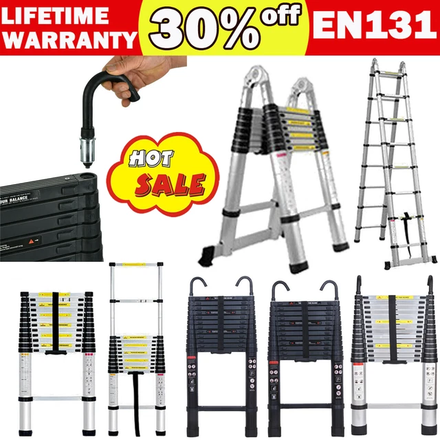 ALUMINUM TELESCOPING EXTENABLE Step Ladder Extension Ladders ...
