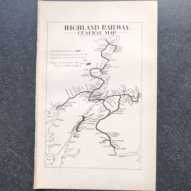 ORIGINAL 1906 RAILWAY map of Highland Railway General Map £5.40 ...
