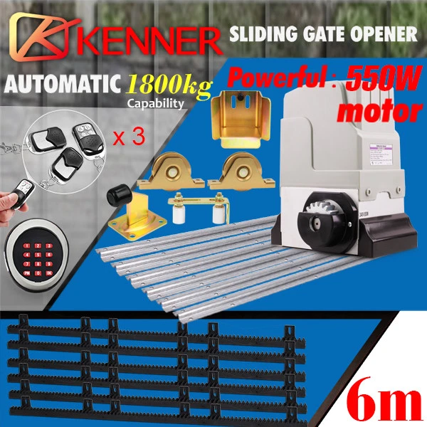 KENNER ELECTRIC SLIDING Gate Opener 1800KG Automatic Keypad Remote ...