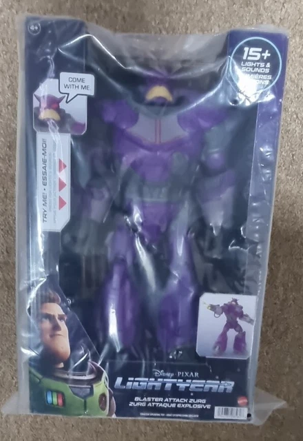 DISNEY PIXAR LIGHTYEAR Large 12inch Blaster Attack Zurg Sounds Action ...
