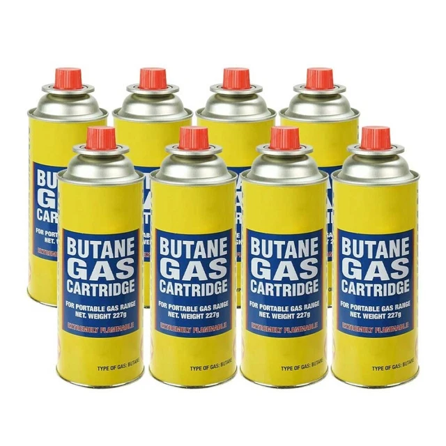 8 X BUTANE GAS BOTTLES CANISTERS FOR PORTABLE STOVES COOKERS GRILL ...