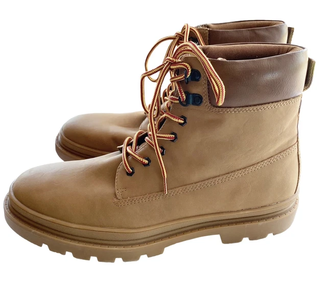 STEVE MADDEN MEN’S Guntur Ortholite Tan Lace Up Nubuck Leather Boots ...