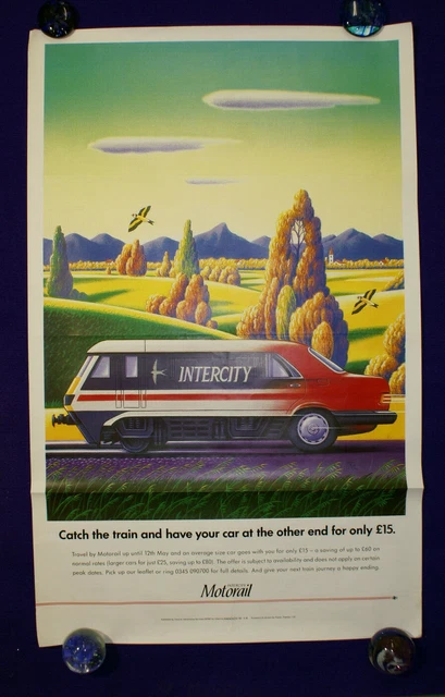 INTERCITY MOTORAIL 1991 British Rail Railway Poster £47.47 - PicClick UK