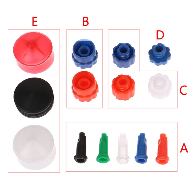 20PC SYRINGE STOP Tip Cap Luer Lock Syringe Screw Tips Liquid Dispenser ...