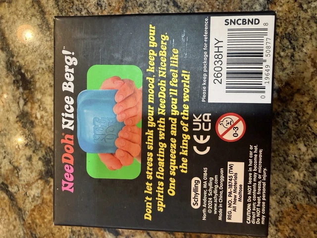 SCHYLLING NEEDOH NICE Berg Blue Giant Nee Doh Solid Squish Cube Ice ...