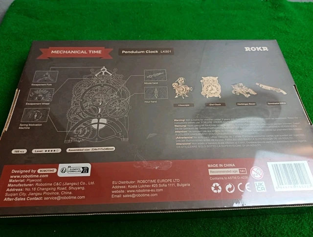 ROKR LK501 WOODEN Pendulum Clock Kit, DIY, no Battery needed £28.99 ...