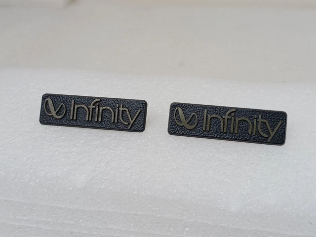 RARE METAL INFINITY Speaker badges - Pair - 1980's Genuine - see pics £ ...