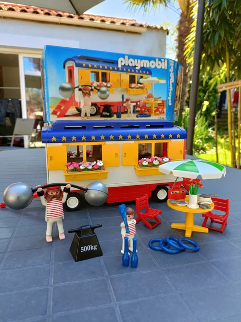 PLAYMOBIL 3728 ROULOTTE de Cirque Mr Muscles Circus Romani Boite ...