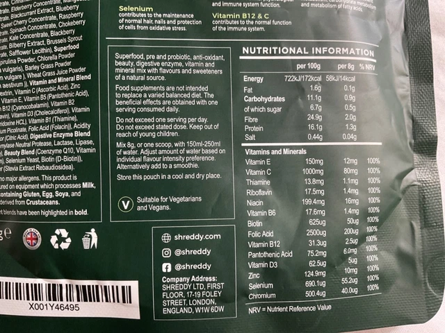 SHREDDY SUPERGREENS MANGO & Pineapple Flavour - 1 Pack- 240g Best ...