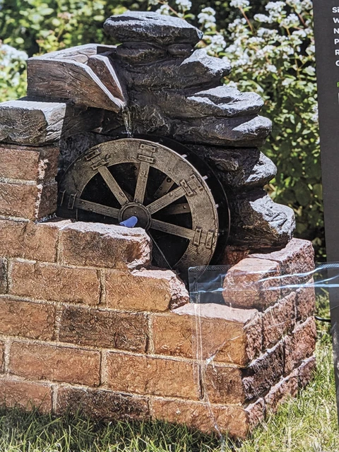 SOLAR POWERED HEYWOOD Mill Water Feature - Resin Fountain with Relaxing ...