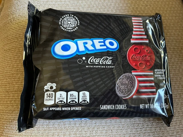 NEW LIMITED EDITION Oreo Coca Cola Flavor + Popping Candy Cookies 10.68 ...