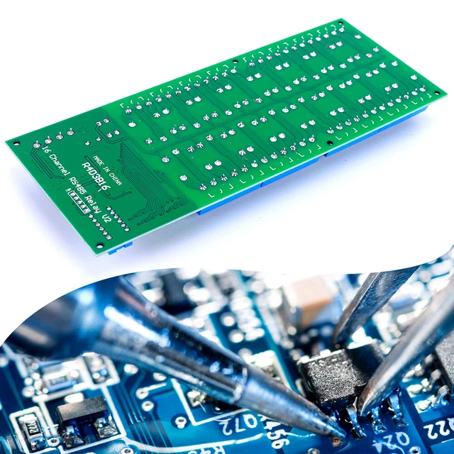 16 CHANNEL MODBUS RTU PLC Controller Serial Port Switch RS485 Relay ...