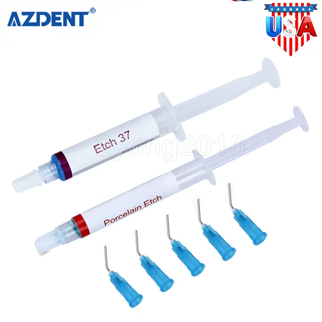 DENTAL PORCELAIN ETCH Gel 9.5% Hydrofluoric/Acid Etch Etching Gel 37% ...