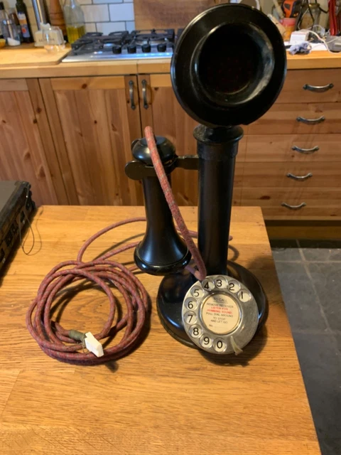 2 VINTAGE ORIGINAL Cast / Bakelite Candlestick Telephone in working ...