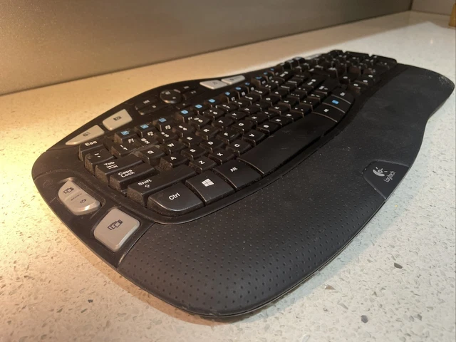 LOGITECH K350 WIRELESS Comfort Wave Membrane Ergonomic Keyboard ...