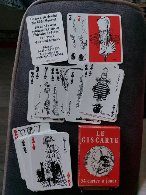 RARE EDITION CENSURÉE Giscard La Giscarte Rouge 54 Cartes Eddy Munerol ...