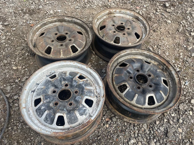 FORD GRANADA MK1 Steel Rostyle Wheels Set Of 4 5 Stud Rare - For Refurb ...