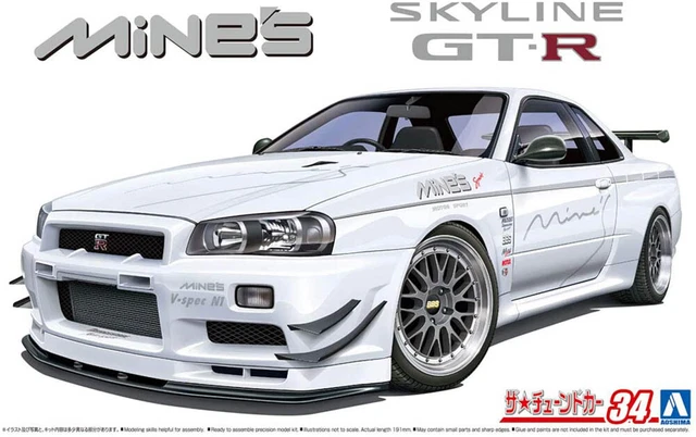 2002 NISSAN SKYLINE GT-R R34 BNR34 Mines 1:24 Modèle Kit Kit Aoshima ...