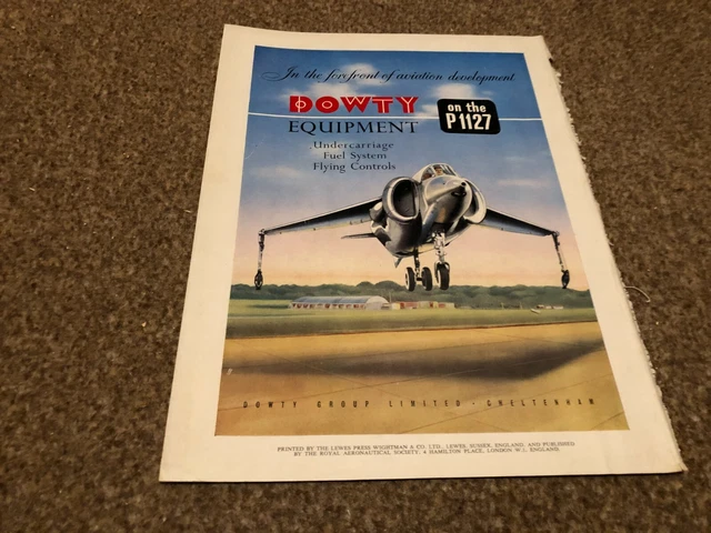 AC49 ADVERT 11X8 Dowty Equipment On The P1127 . £5.00 - PicClick UK