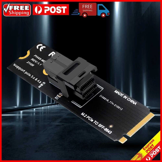 M.2 NVME TO U.2 Riser Card Mkey PCIeX4 To SFF8643 64GT/S High Speed for ...