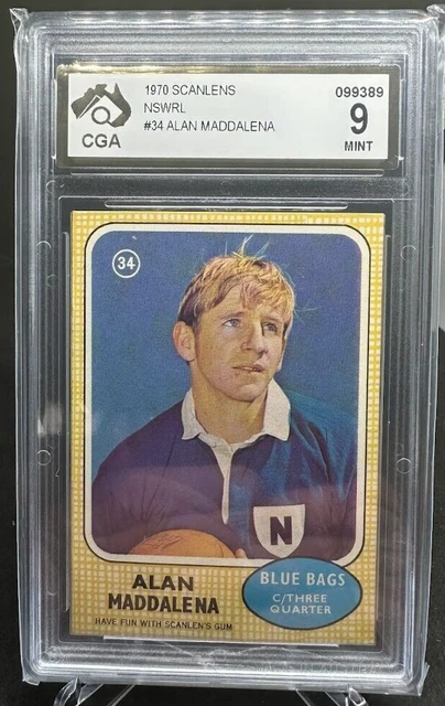 1970 SCANLENS NSW Rugby League ALAN MADDALENA Newtown Jets Blue Bags ...