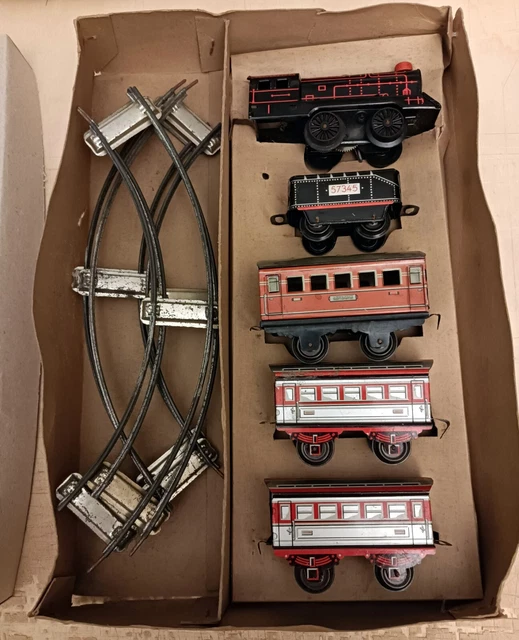 DISTLER OLD 1950’S, Wind Up Tin Set Train, Working, Very Good, Germany ...