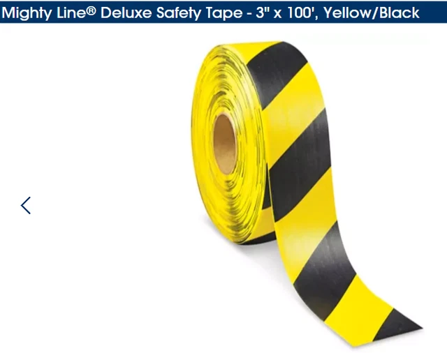 ULINE DELUXE SAFETY Tape - 3" x 100', Yellow/Black $99.99 - PicClick CA