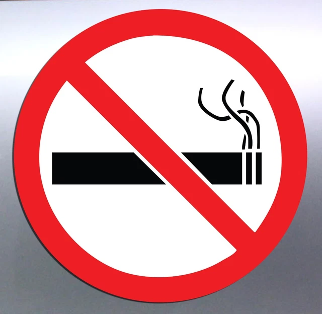 NO SMOKING VINYL cut Sticker 100mm round warning regulation smoke ...