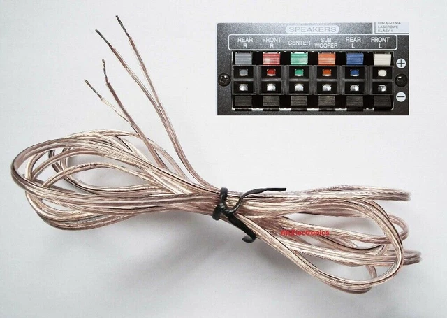 LG 5M LONG Speaker Cable/Wire/Cord for DVD Blu-Ray Home Cinema Theatre ...