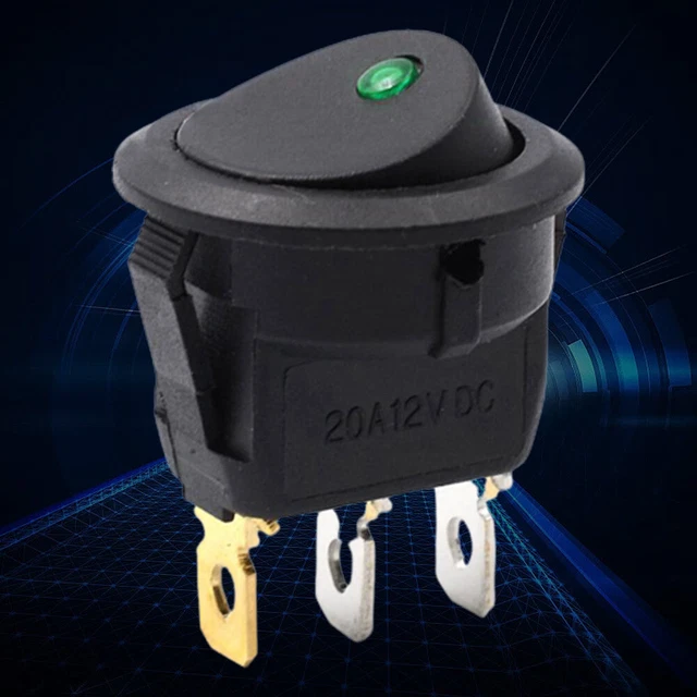 3 MODELS LED DIY Round Light Rocker Switch Power Button Switches (Green ...